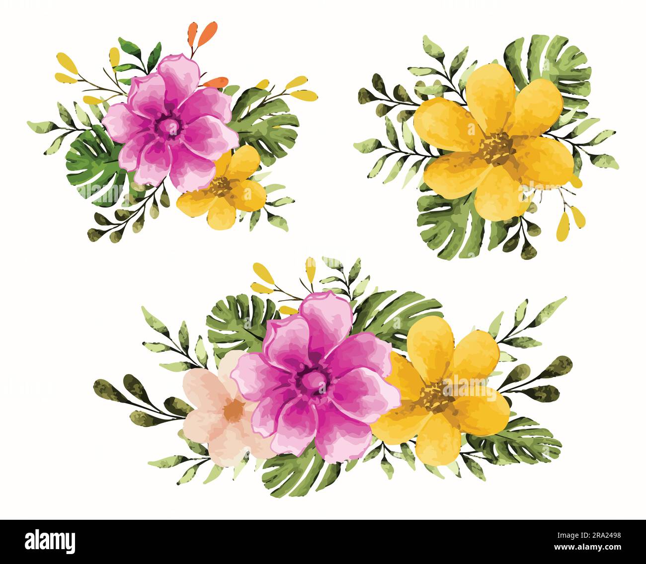 Bright spring wild floral branch bouquet arrangements with flowers and ...