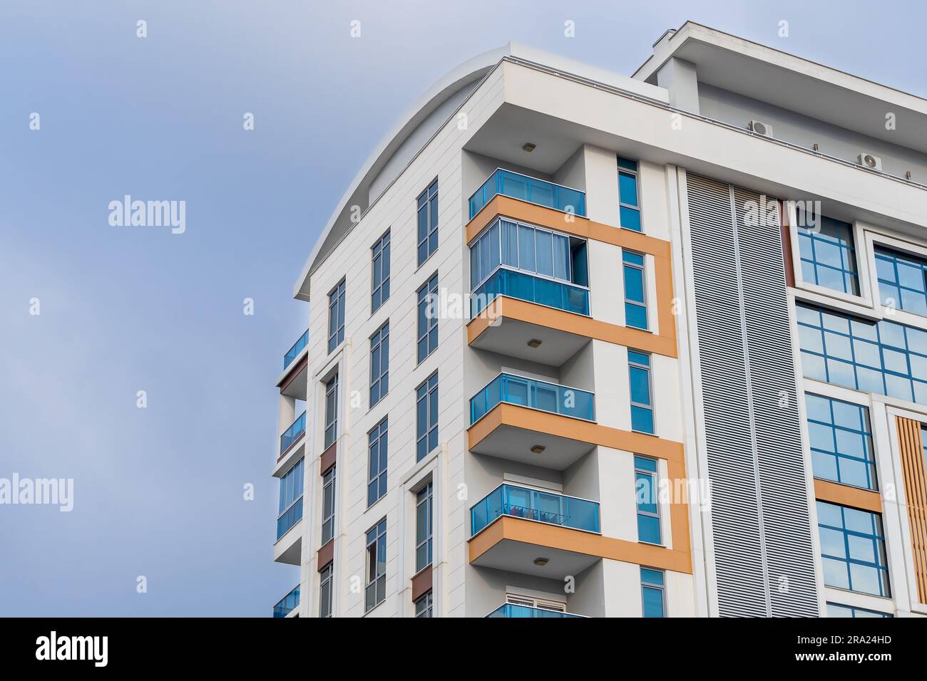 Modern multi-apartment residential building. New multi-storey ...