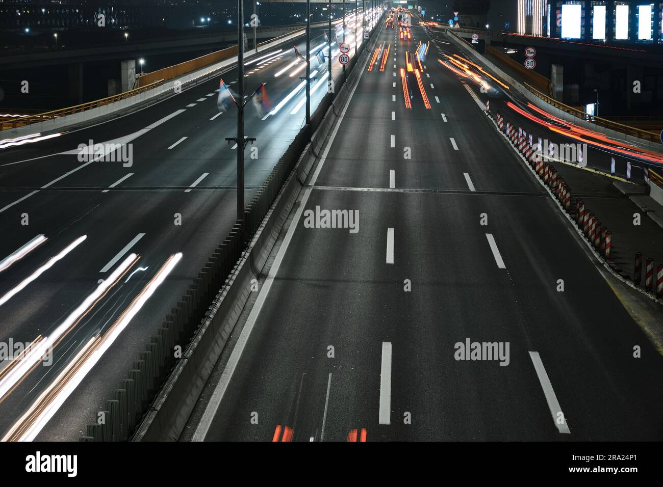 Light trails of cars captured with long exposure Stock Photo - Alamy