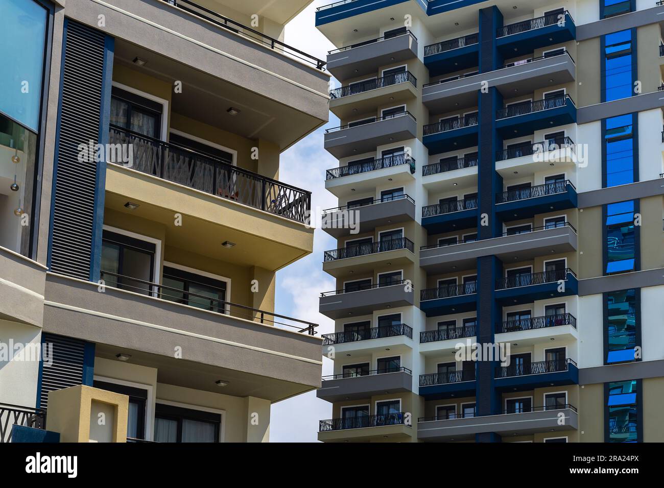 Modern urban architecture. Residential high-rise buildings. Apartment ...