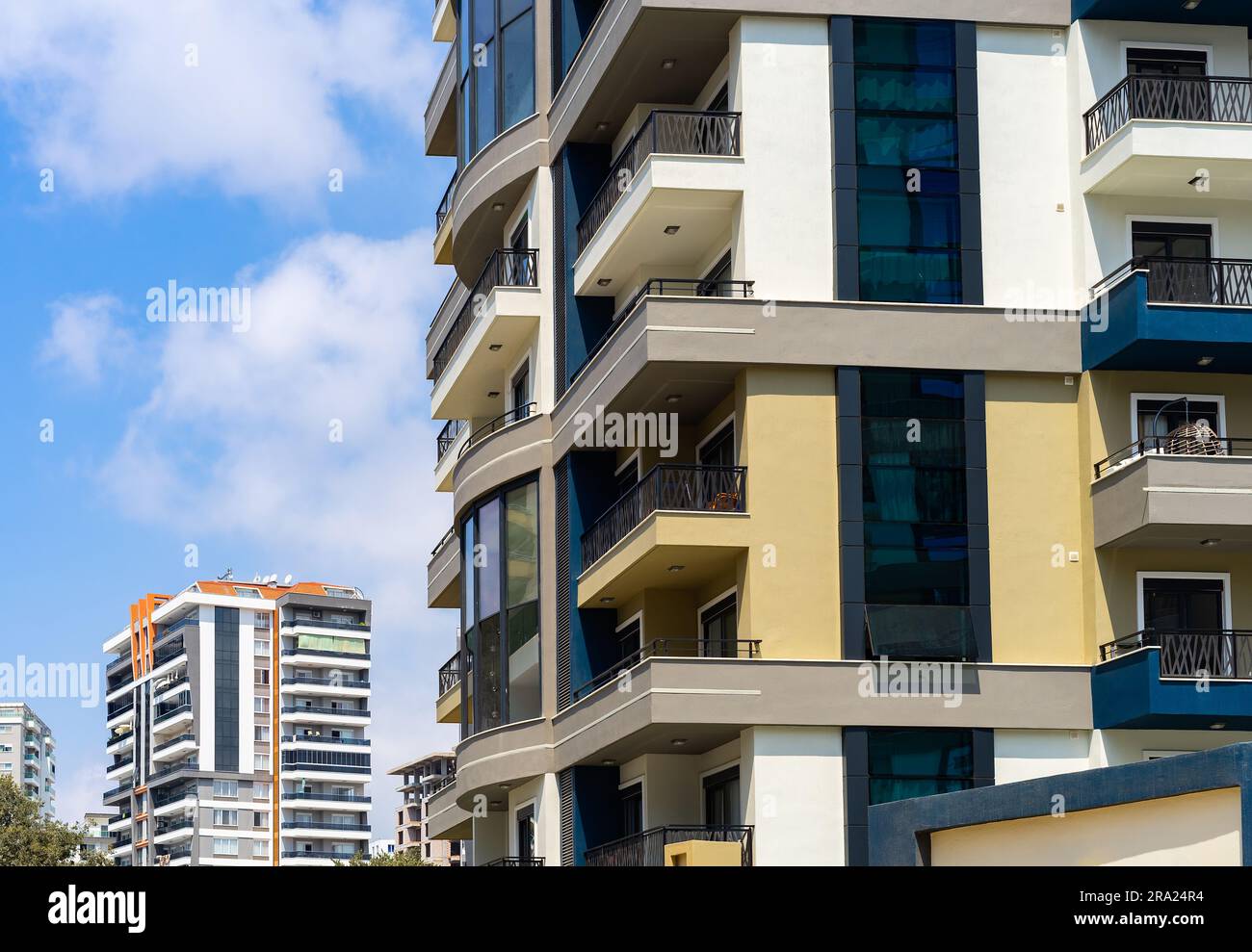 Modern urban architecture. Residential high-rise buildings. Apartment ...