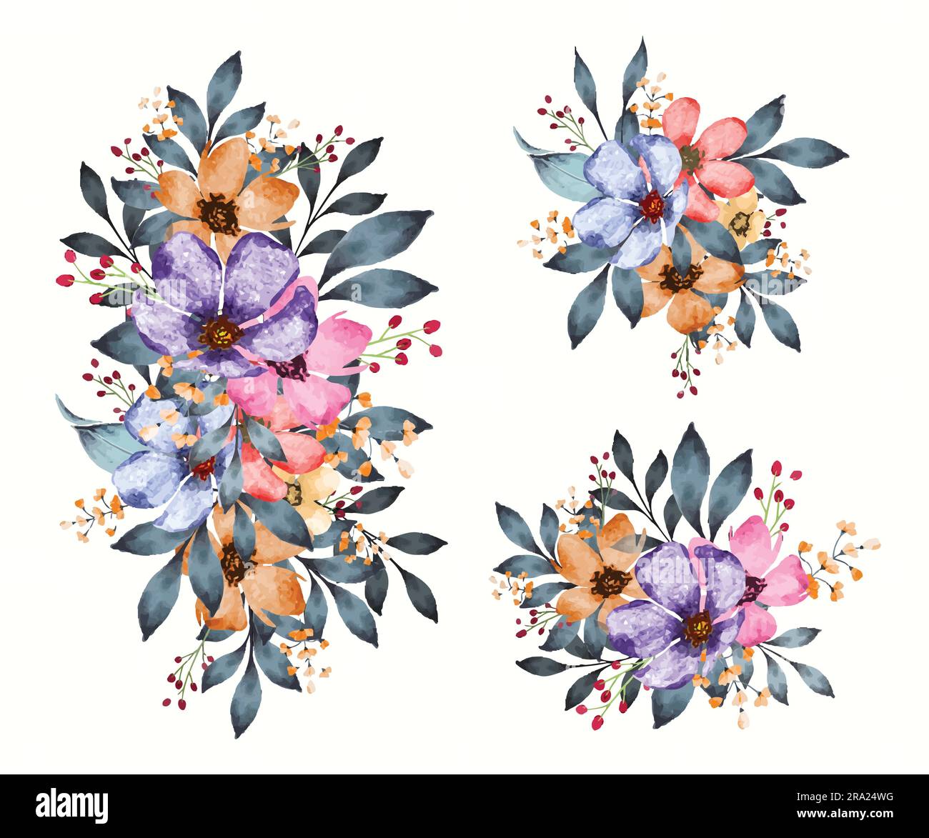Beautiful bouquet autumn flowers Stock Vector Images - Alamy