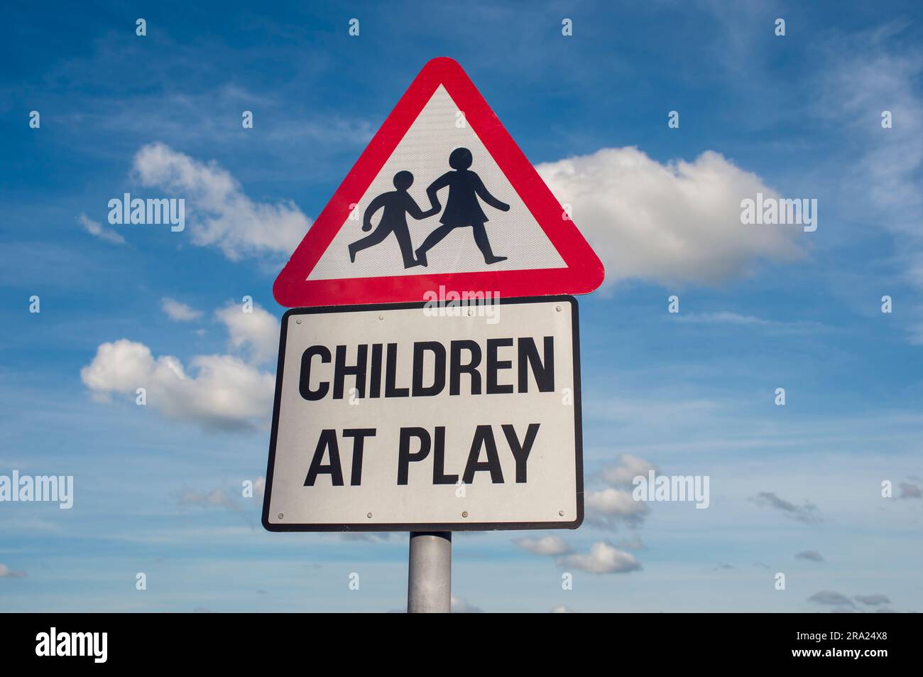Traffic sign attention children hi-res stock photography and images - Alamy