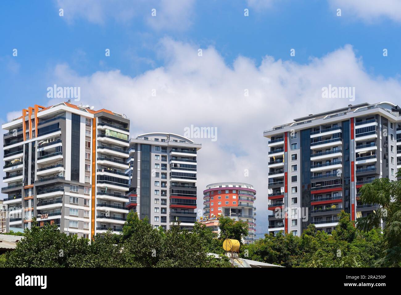 New modern multi-apartment high-rise buildings. Residential district ...