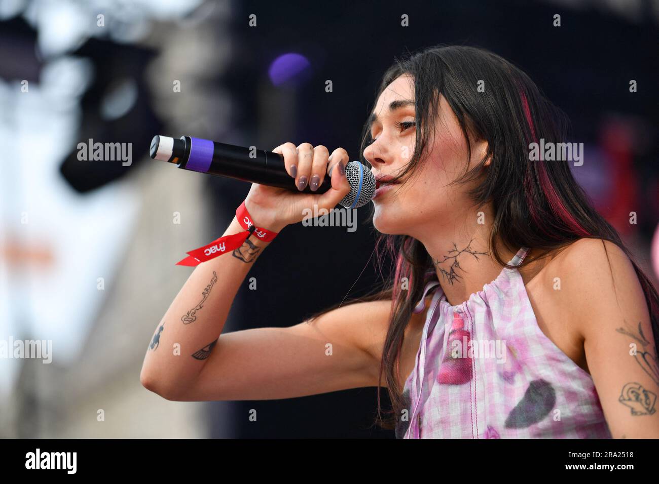 Paris, France. 29th June, 2023. Agar Agar performs during the Fnac Live ...