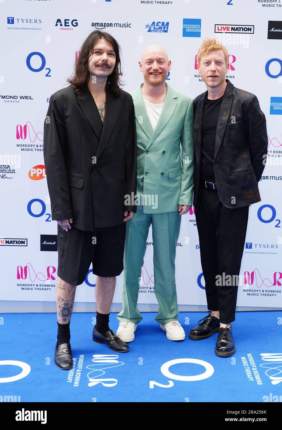 (left to right) Simon Neil, Ben Johnston and James Johnston of Biffy ...