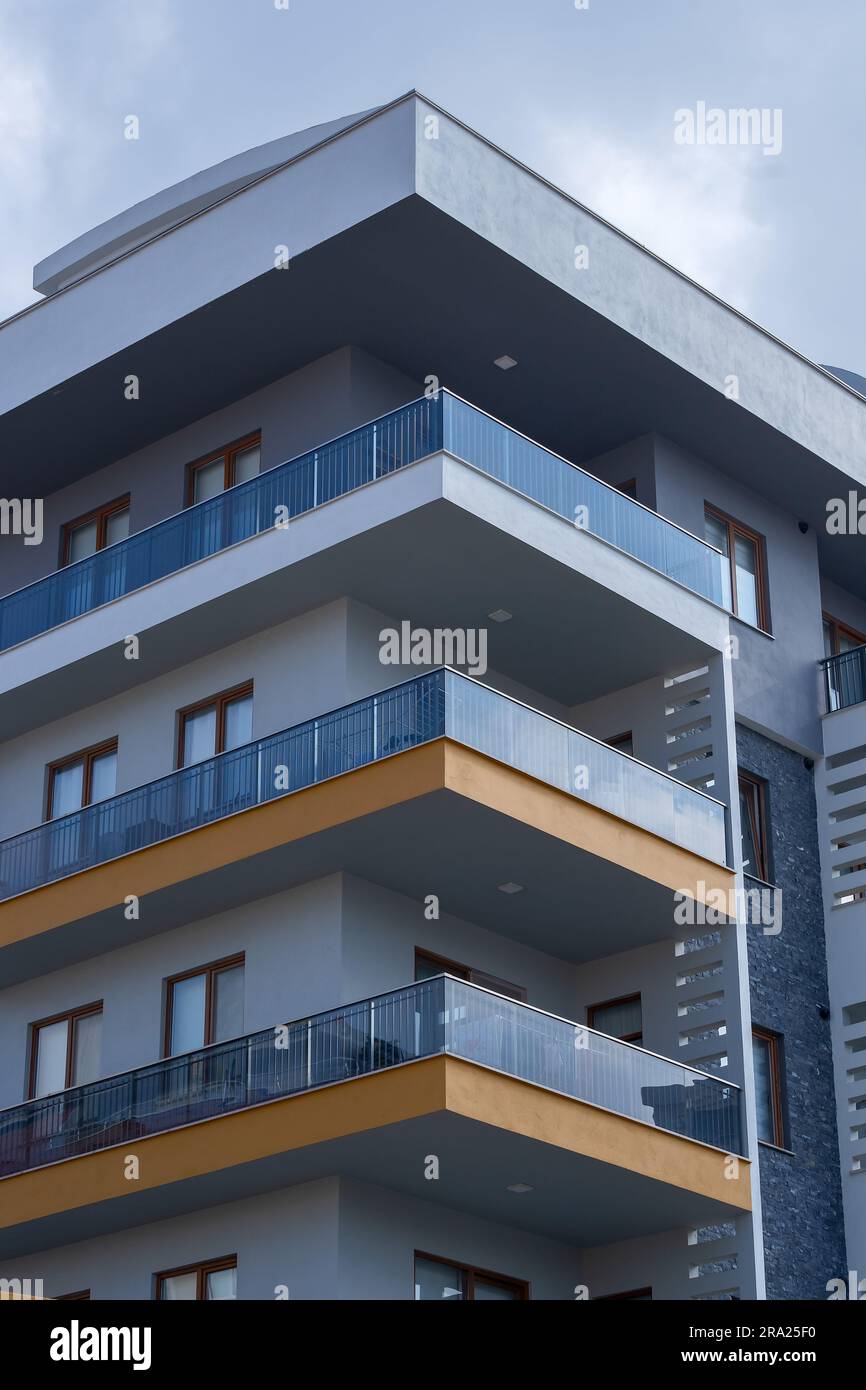 New residential building. architectural details. Modern building Stock ...