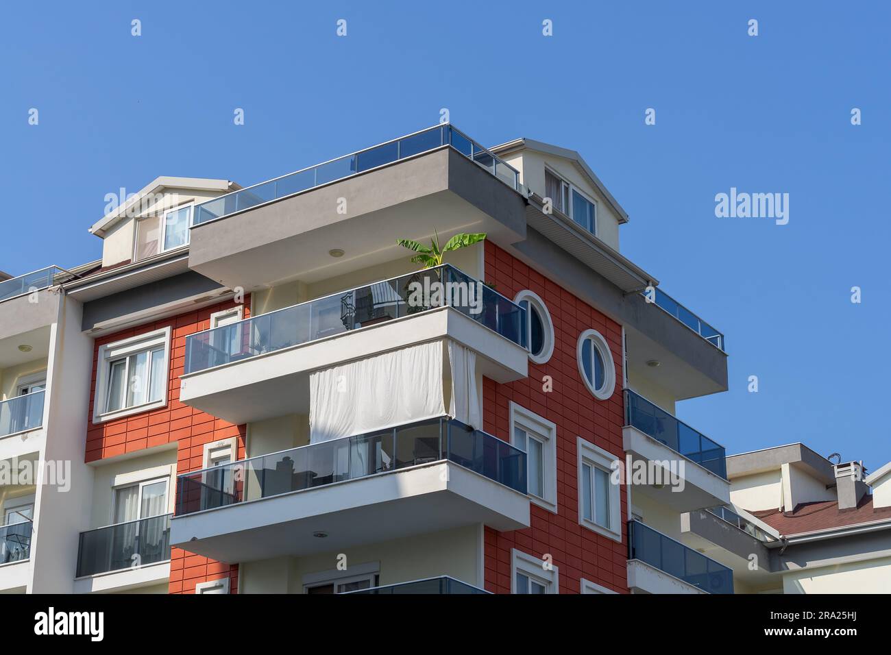 New residential building. architectural details. Modern building Stock ...