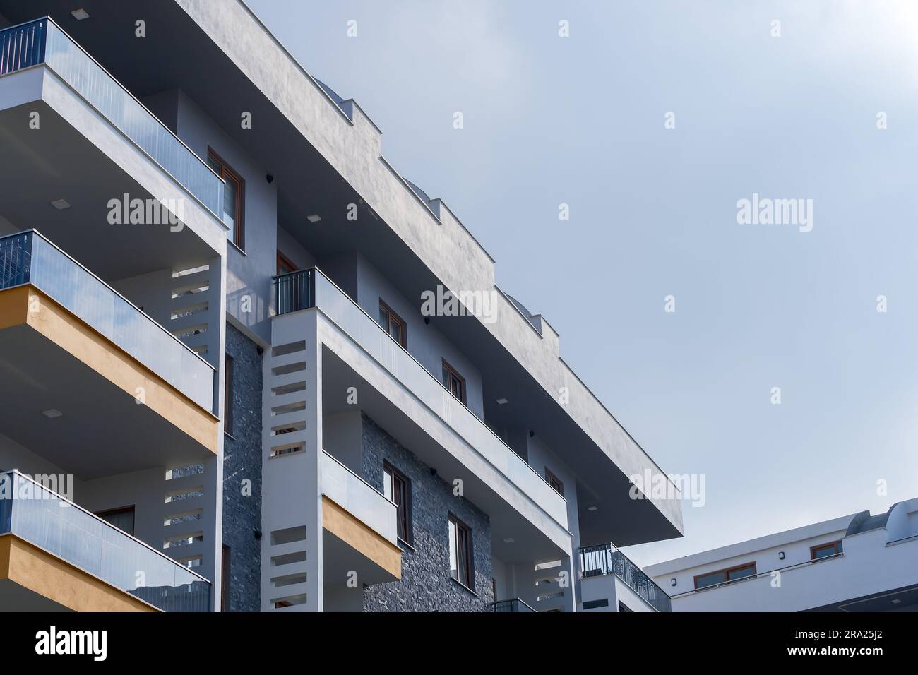 New residential building. architectural details. Modern building Stock ...