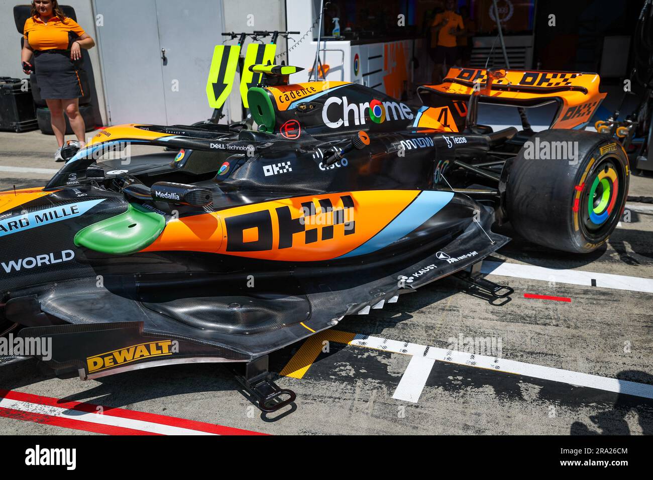 Spielberg, Austria, 30/06/2023, McLaren F1 Team MCL60, mechanical detail of the new floor and ...