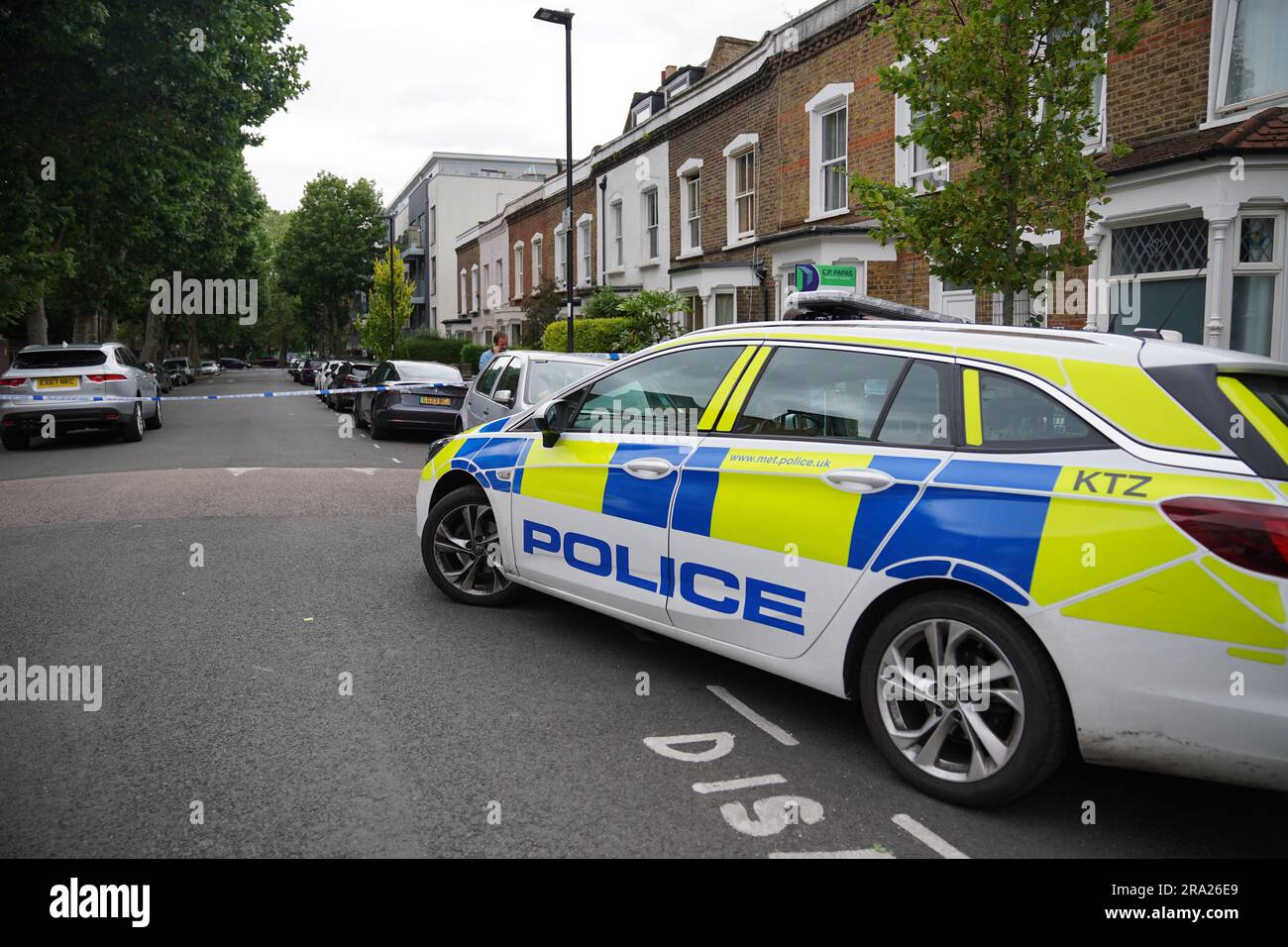 Police activity in Elthorne Road, Islington, London after a man and a ...