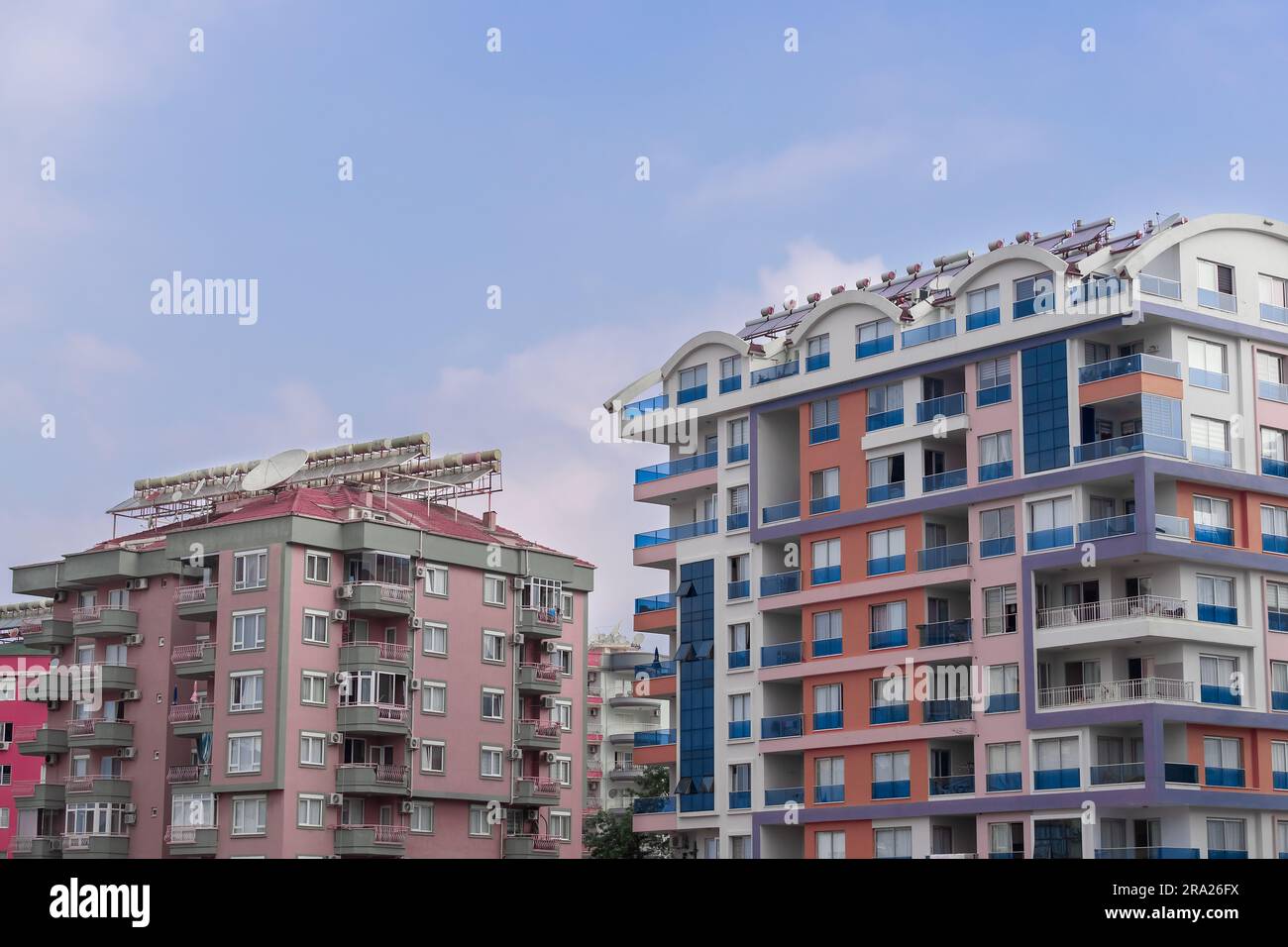 Residential area of the city with tall apartment buildings. City real ...