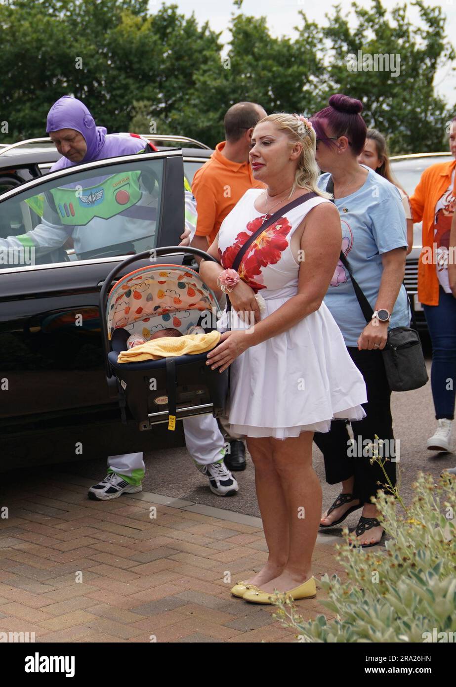 Mourners attend the Disney-themed funeral of five-year-old Noah Cox-Lee ...