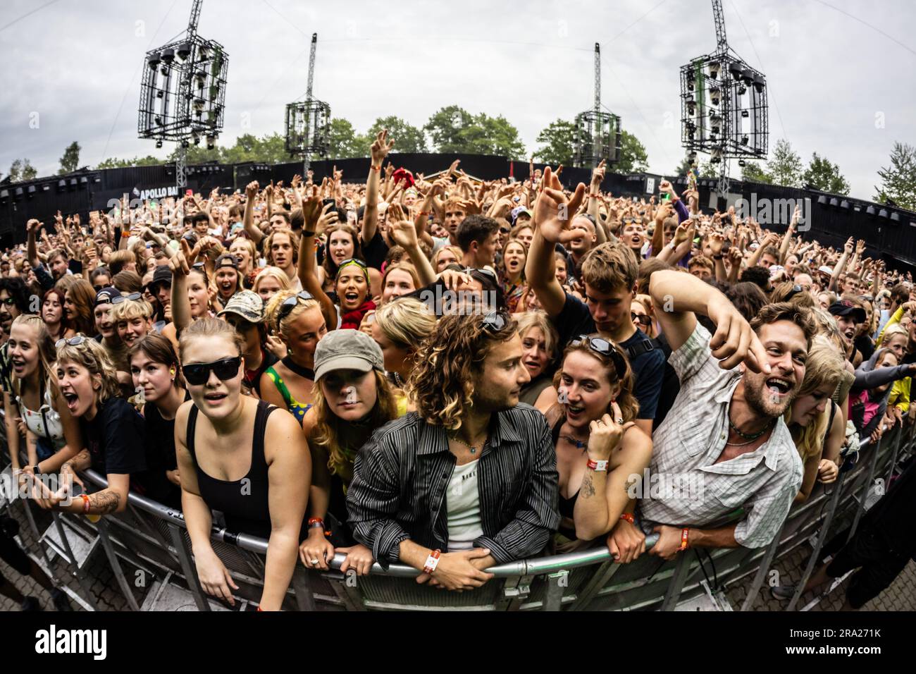 Roskilde, Denmark. 29th June, 2023. Festival goers attend a live ...