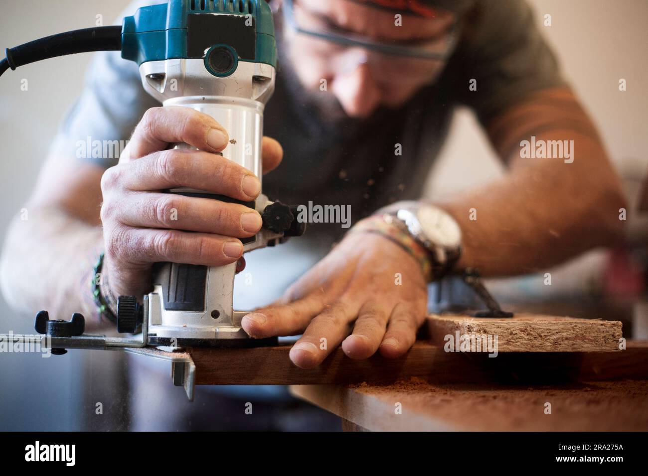 Close up carpenter process hi-res stock photography and images - Alamy