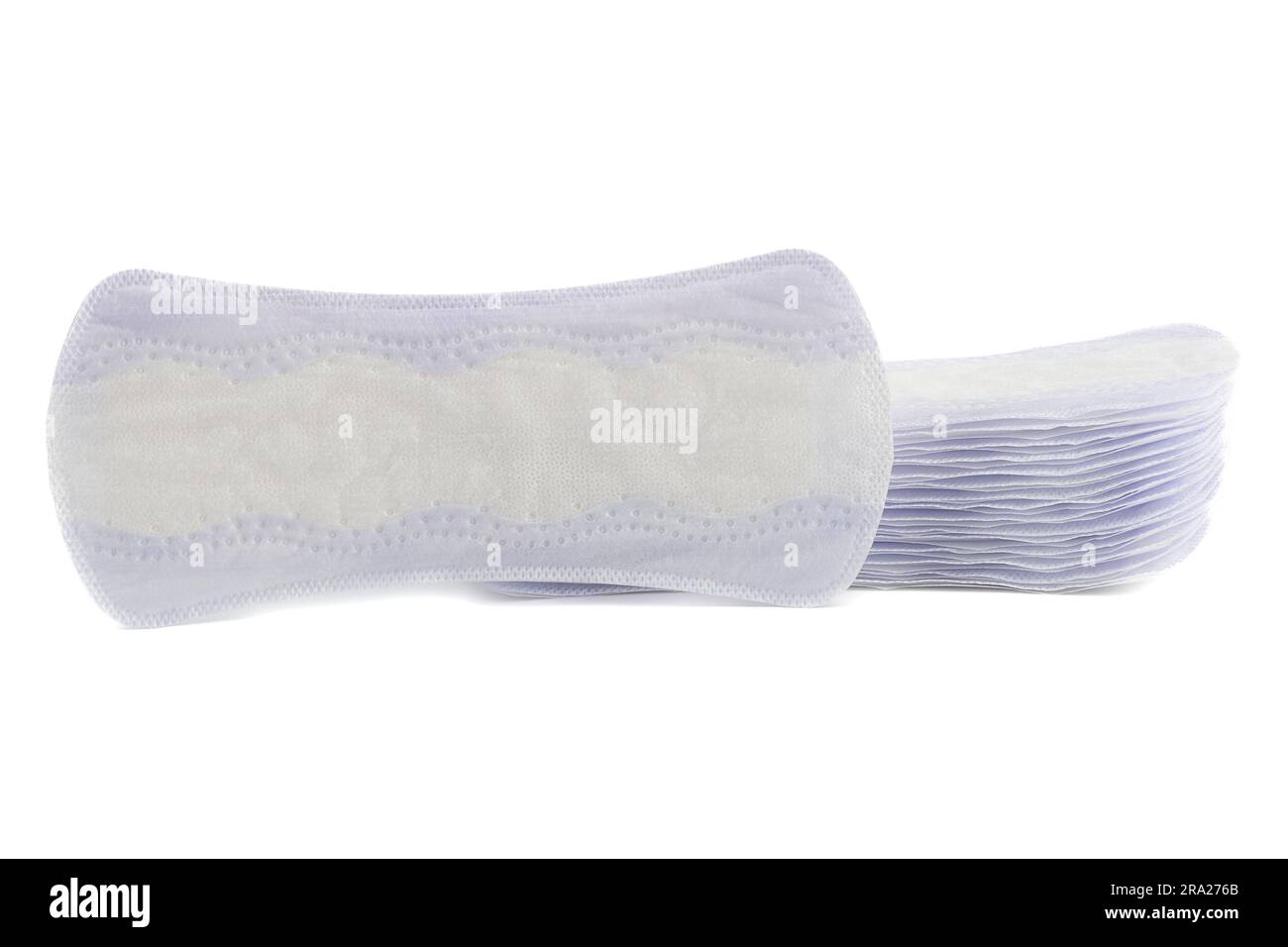 Purple and white sanitary pads on a white background. Women's health ...