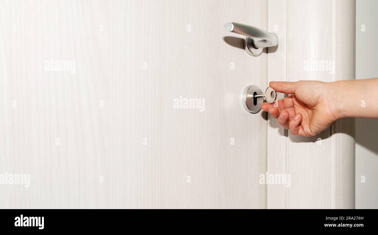 Female hand opens door hi-res stock photography and images - Alamy