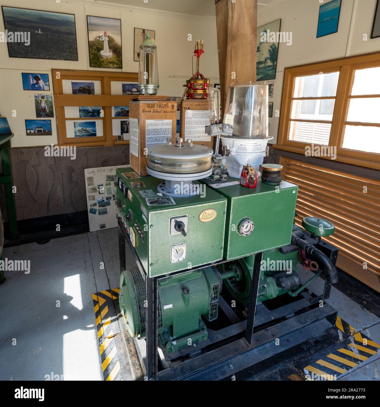 Heritage Museum display in old powerhouse building, Lady Elliot Island ...