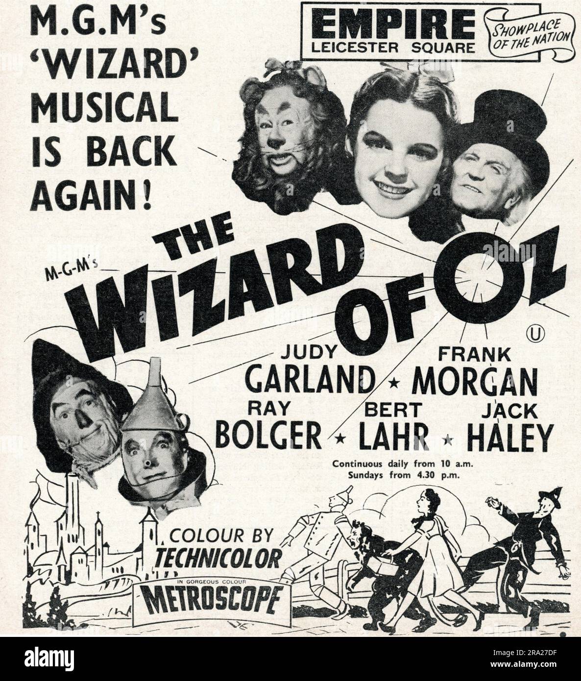 Advert for 1955 re-release in Metroscope of JUDY GARLAND FRANK MORGAN ...