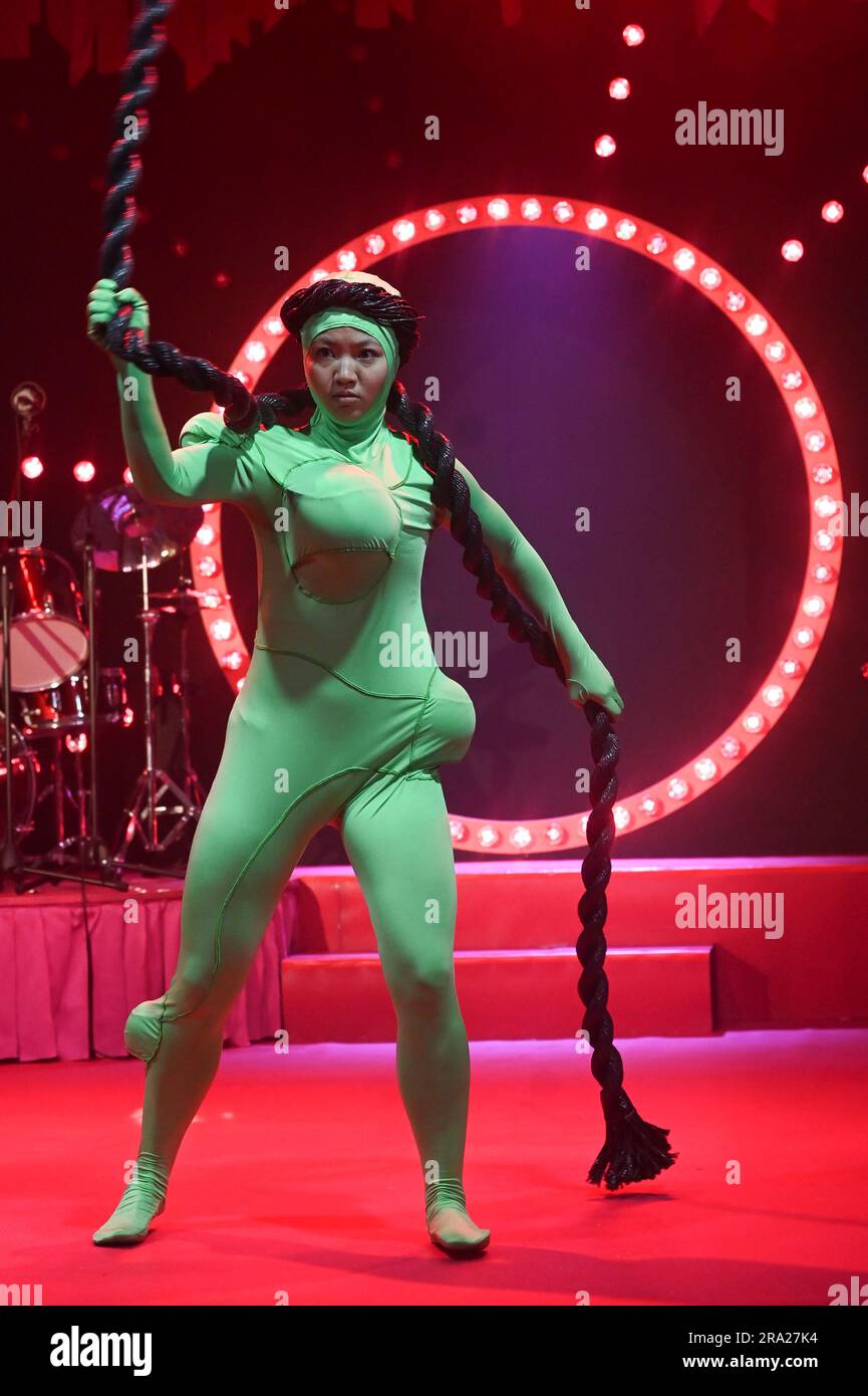 London, UK. June 30 2023. UK. "Hairy" starring John-Luke Roberts, Matthew Faucher, Katie Grace ...