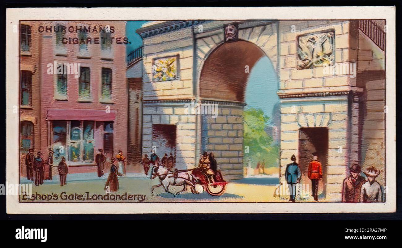 Bishop's Gate, Londonderry - Vintage Cigarette Card Stock Photo - Alamy