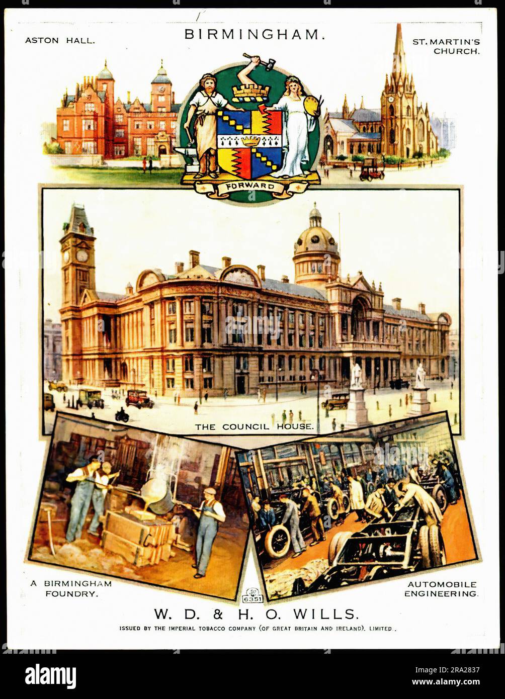 City of Birmingham - Vintage Cigarette Card Stock Photo - Alamy