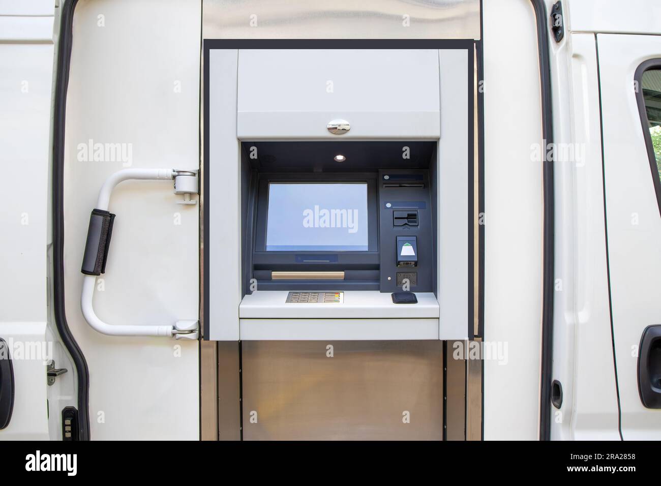 Mobile ATM close-up, mobile automated teller machine built into the car Stock Photo - Alamy