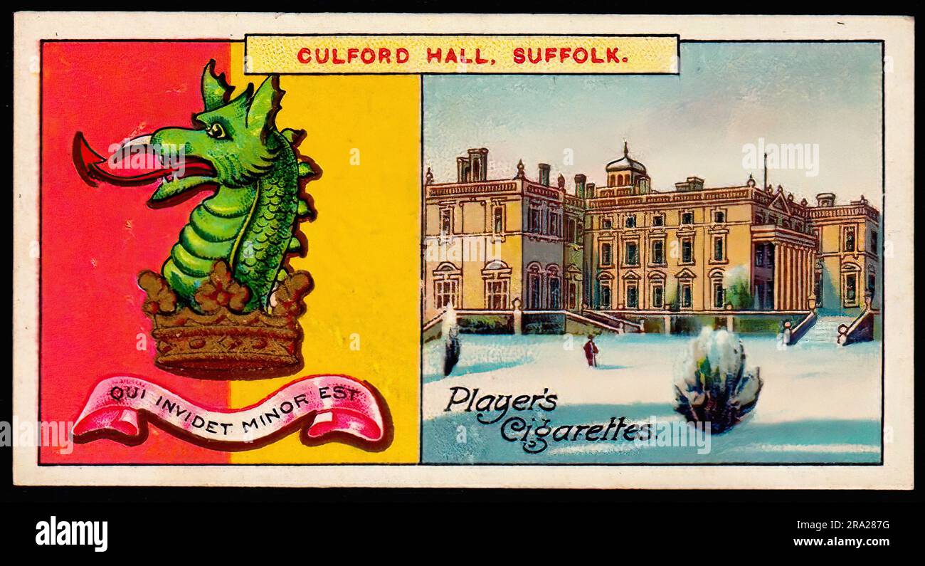 Culford Hall, Suffolk - Vintage Cigarette Card Stock Photo - Alamy