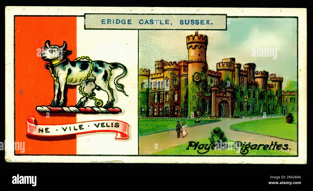 Eridge Castle, Sussex - Vintage Cigarette Card Stock Photo - Alamy