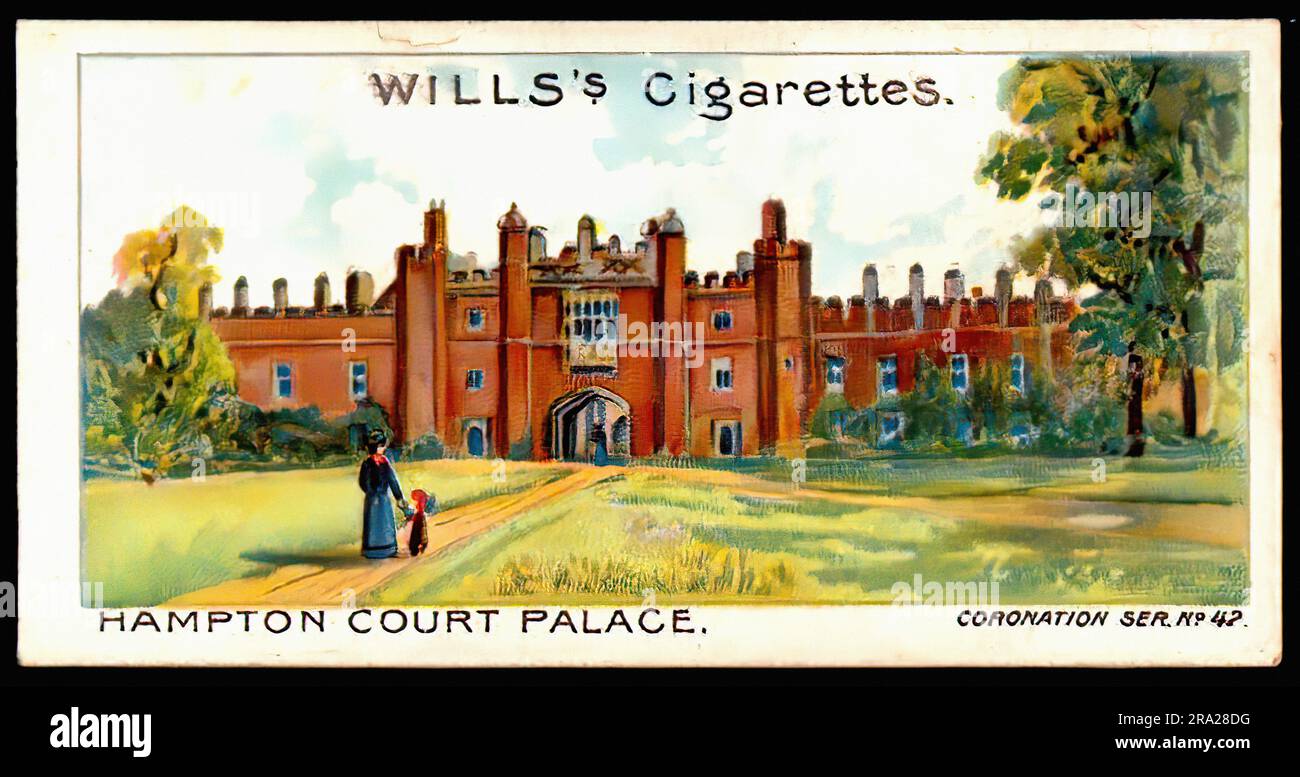 Hampton Court Palace - Vintage Cigarette Card Stock Photo - Alamy