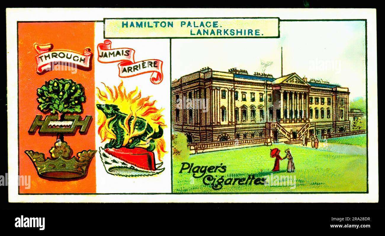 Hamilton Palace Lanarkshire - Vintage Cigarette Card Stock Photo - Alamy