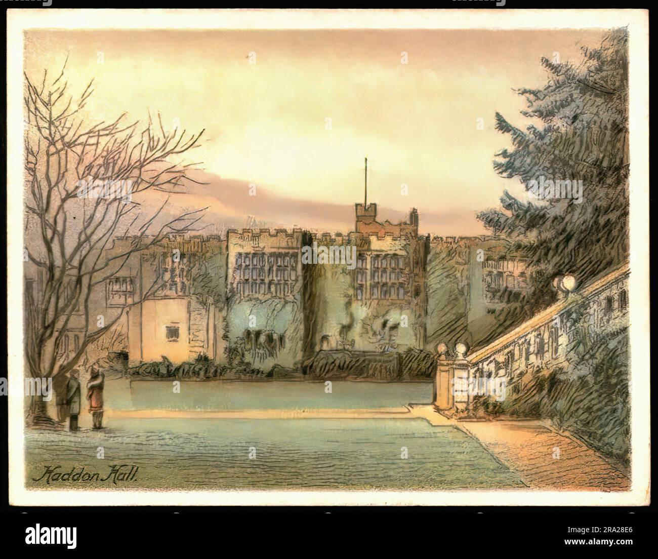 Haddon Hall 002 - Vintage Cigarette Card Stock Photo - Alamy
