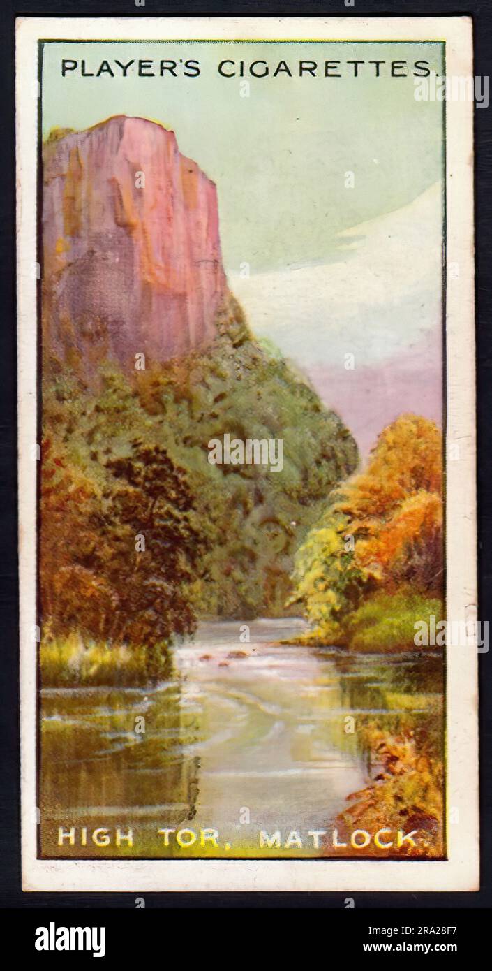 High Tor, Matlock - Vintage Cigarette Card Stock Photo - Alamy