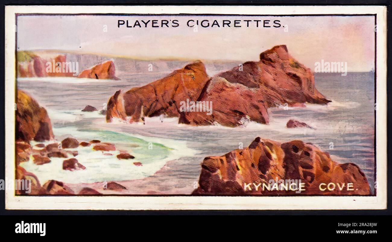 Kynance Cove - Vintage Cigarette Card Stock Photo - Alamy