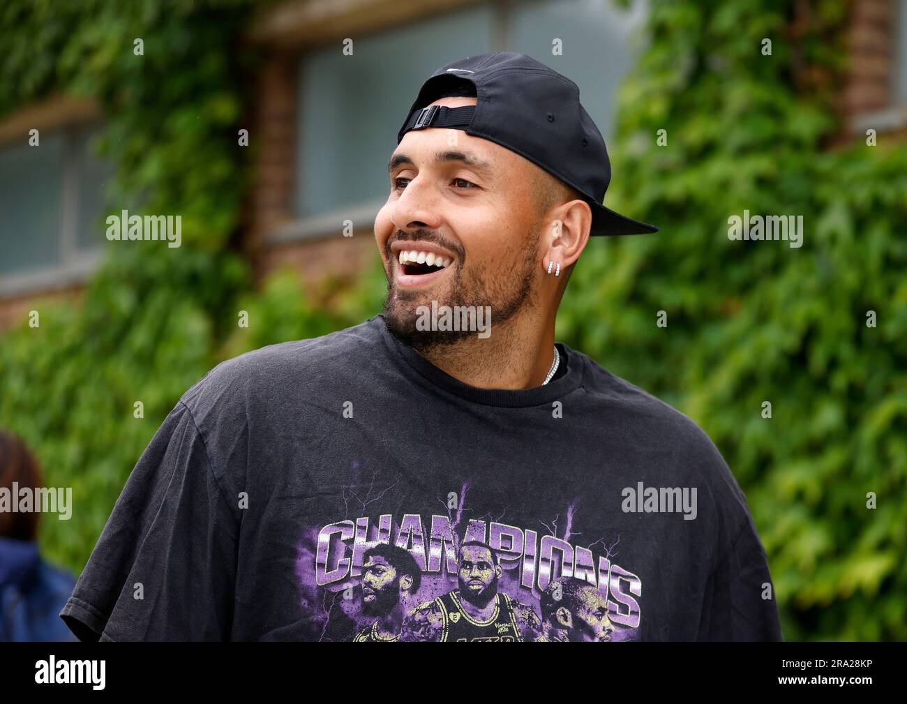 Nick Kyrgios at the All England Lawn Tennis and Croquet Club in ...