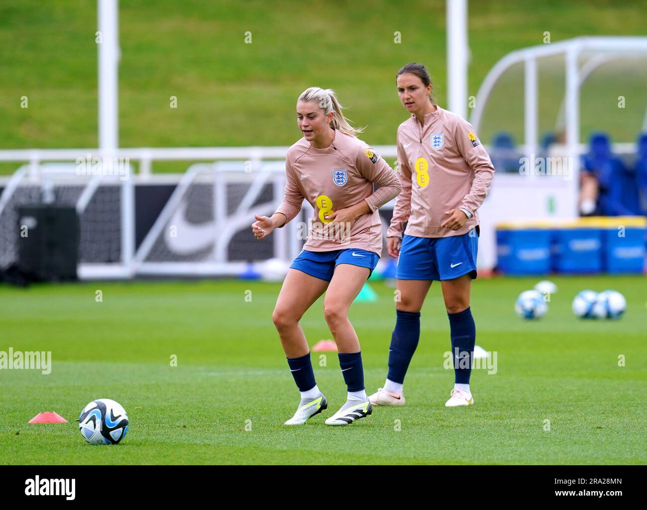 England's Alessia Russo and Lotte Wubben-Moy during a training session ...