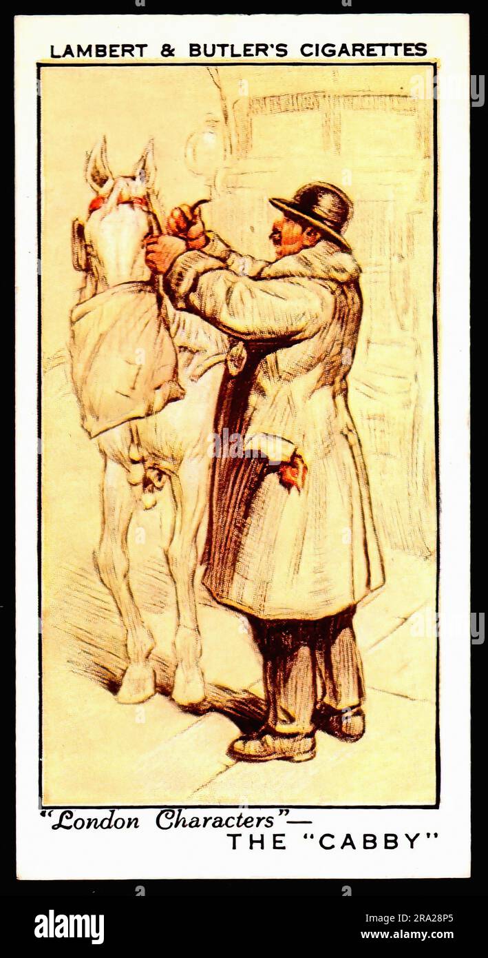 London Cabby 1934 - Vintage Cigarette Card Stock Photo - Alamy