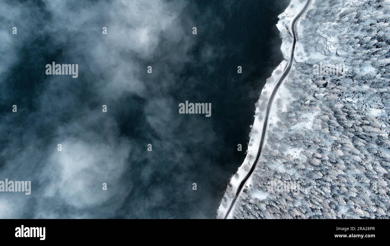 Riverbank aerial winter hi-res stock photography and images - Alamy