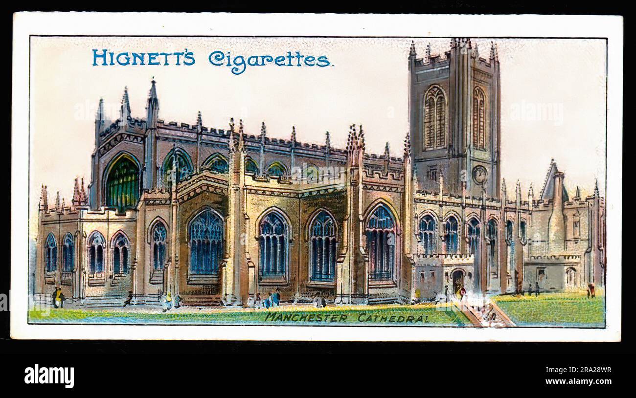 Manchester Cathedral - Vintage Cigarette Card Stock Photo - Alamy