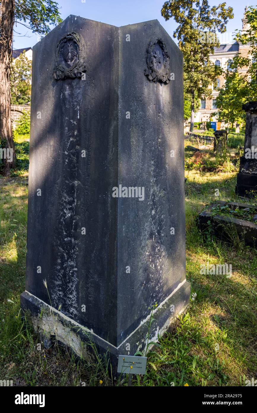 Tomb of Johanna Henriette Seyffert with crosses and ray sun at the ...