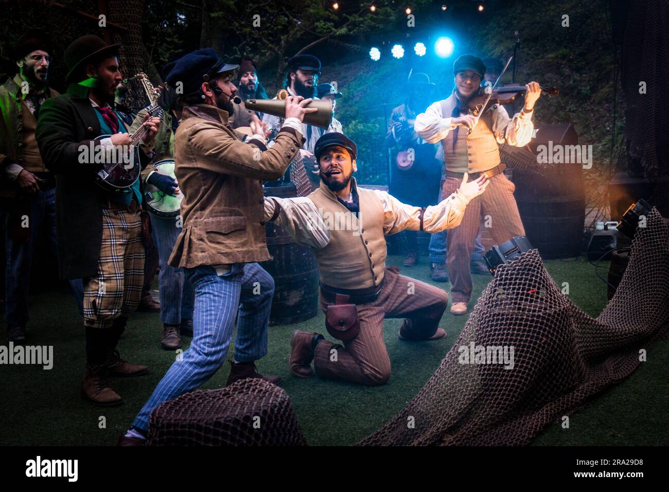 Old Time Sailors performing at Trebah Garden Amphitheatre in Cornwall ...