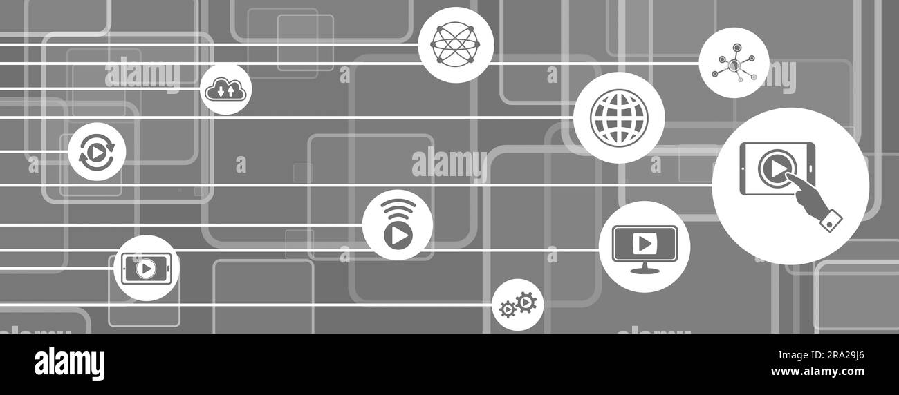 Concept online streaming icons hi-res stock photography and images - Alamy