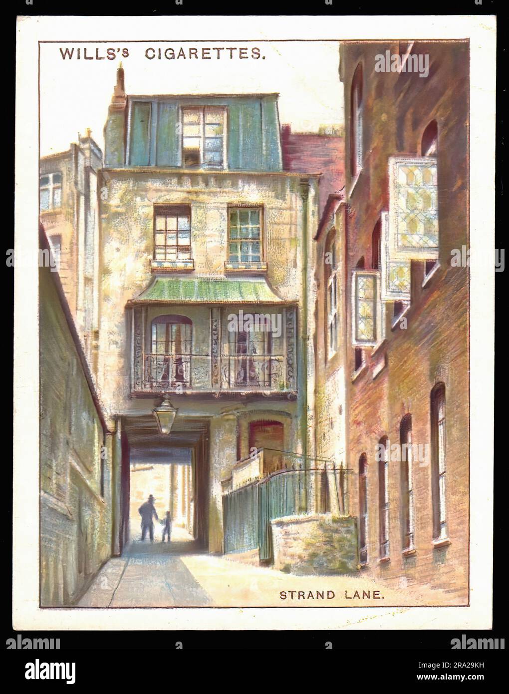 Strand Lane, London - Vintage Cigarette Card Stock Photo - Alamy
