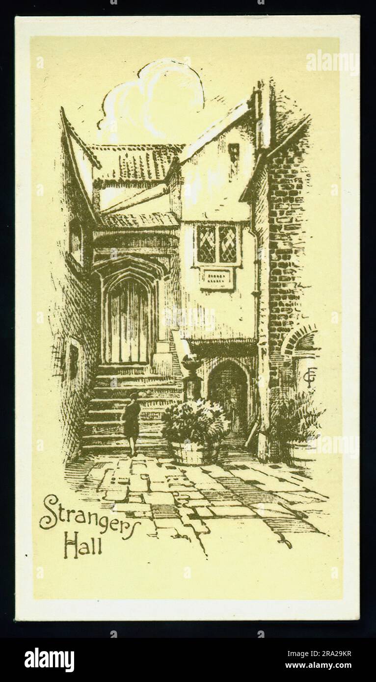 Strangers Hall, Norwich - Vintage Cigarette Card Stock Photo - Alamy