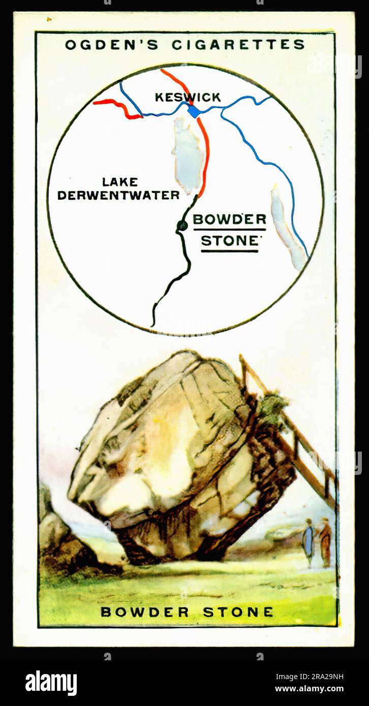 The Bowder Stone - Vintage Cigarette Card Stock Photo - Alamy