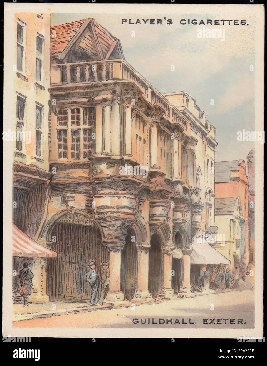 The Guildhall, Exeter - Vintage Cigarette Card Stock Photo - Alamy