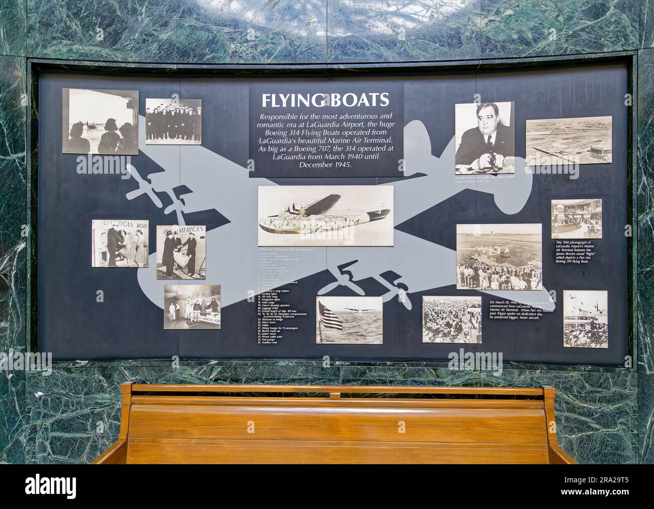 Information panels recall the history of LaGuardia Airport’s Marine Air ...