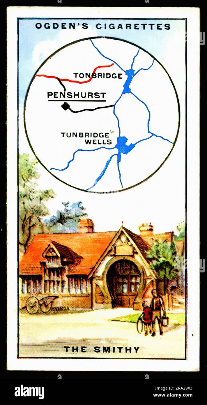 The Smithy, Penshurst - Vintage Cigarette Card Stock Photo - Alamy