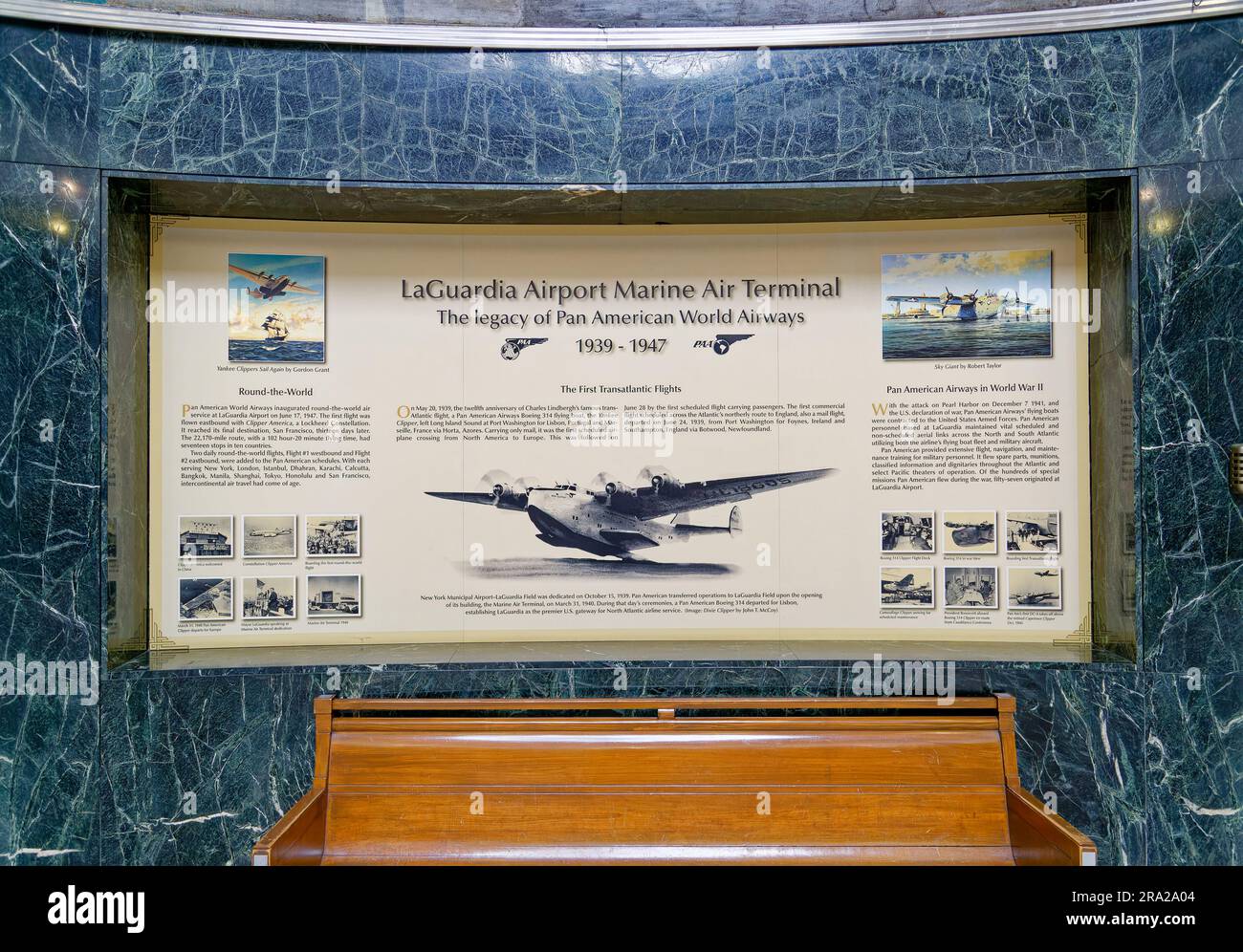 Information panels recall the history of LaGuardia Airport’s Marine Air ...