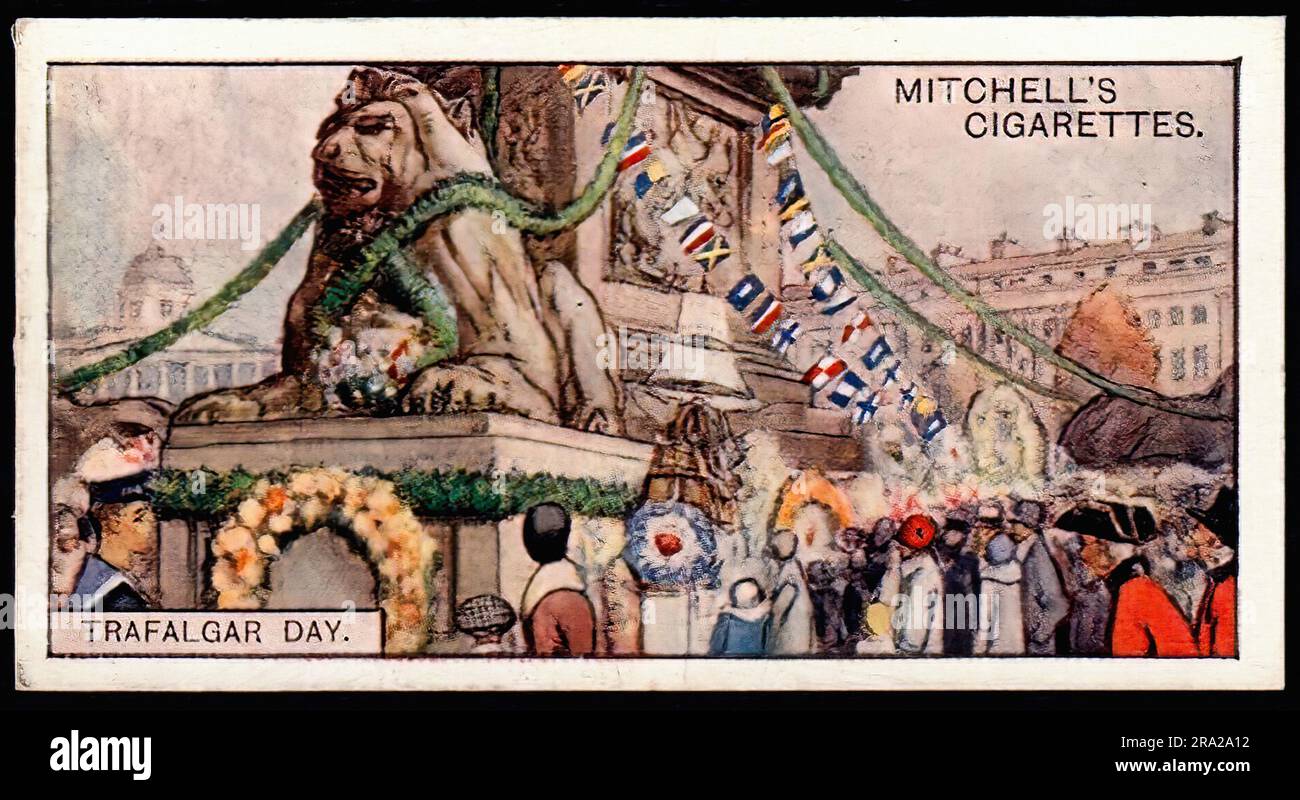 Trafalgar Day - Vintage Cigarette Card Stock Photo - Alamy